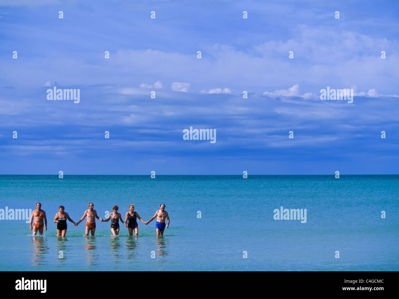 Group of senior citizens in Gulf of Mexico in Florida Stock Photo - Alamy