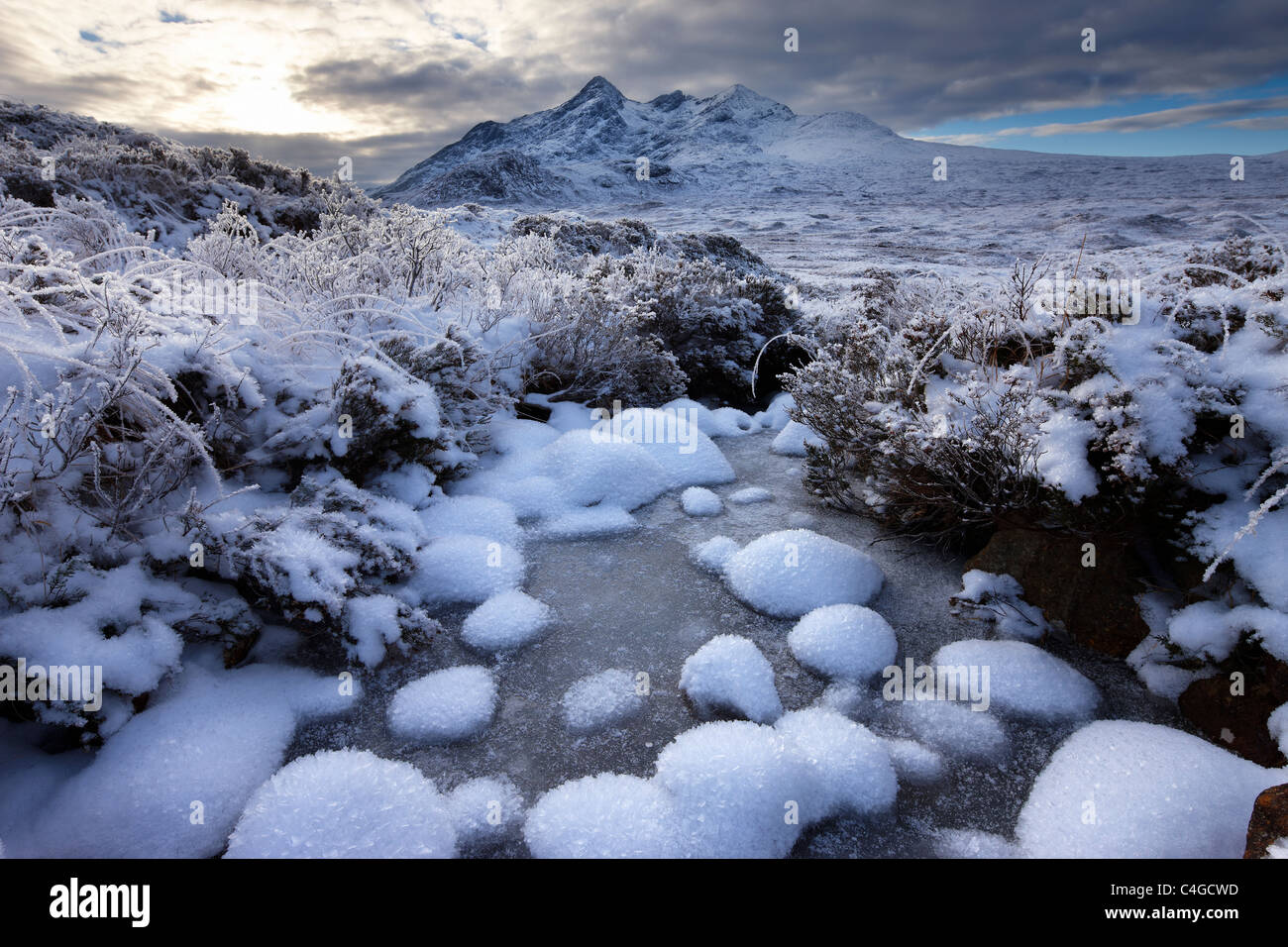 Glen Sligachan & The Cuillin in winter, Isle of Skye, Scotland Stock ...