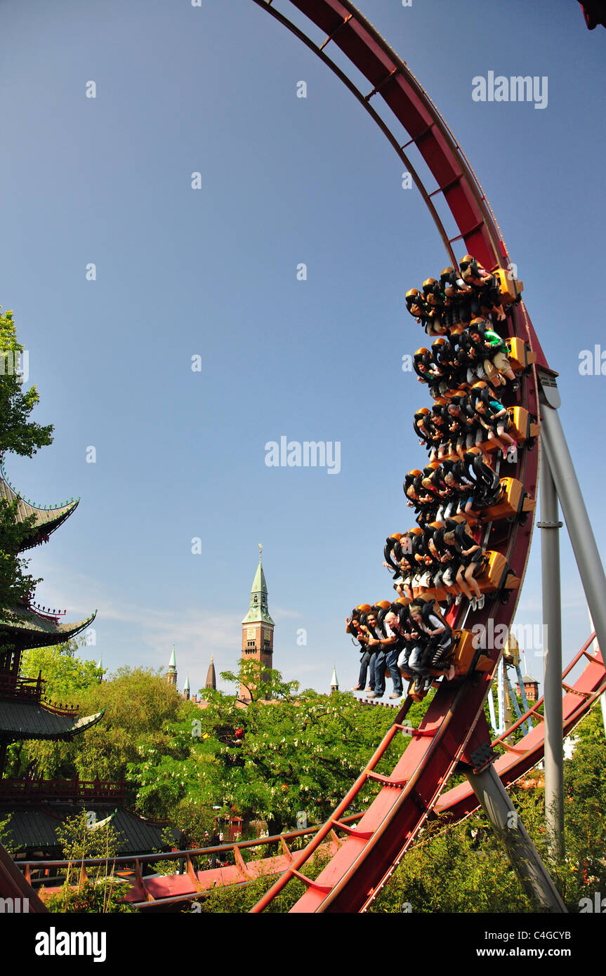 The Demon Rollercoaster ride, Tivoli Gardens, Copenhagen (Kobenhavn ...