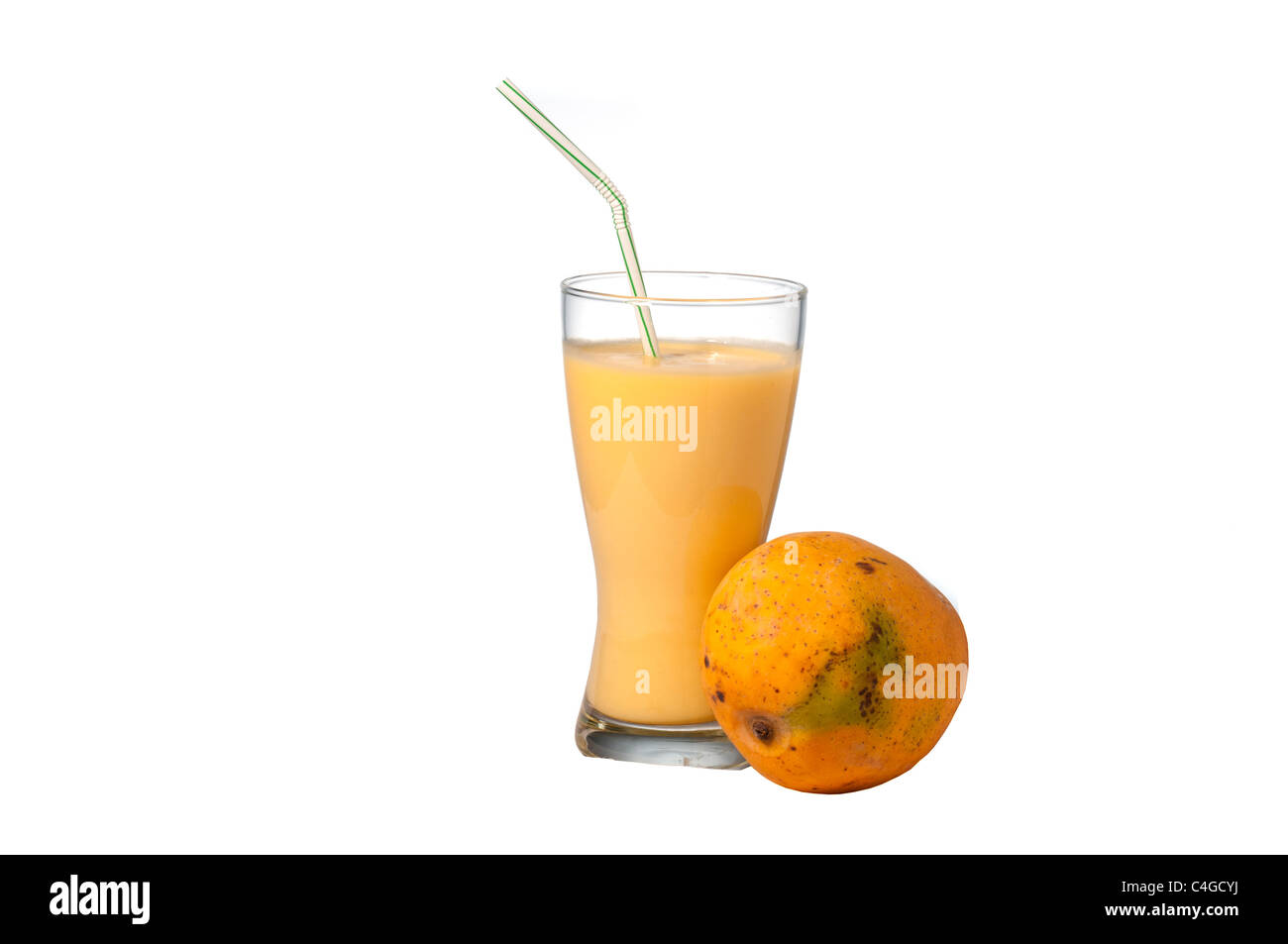 Fresh Mango juice isolated on white background Stock Photo - Alamy