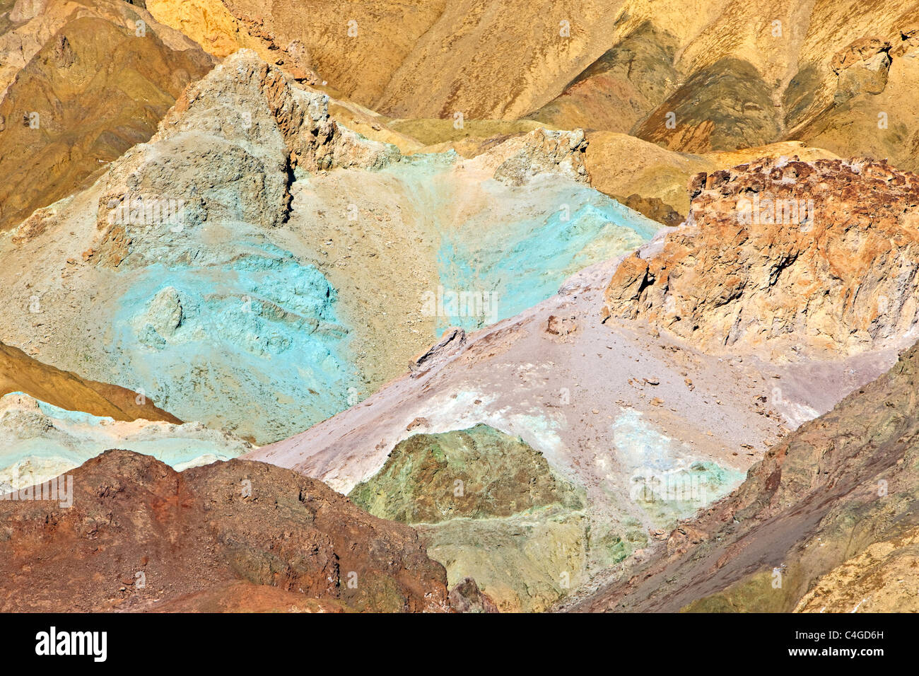 Face of Black Mountains with various colors of rock (different minerals ...
