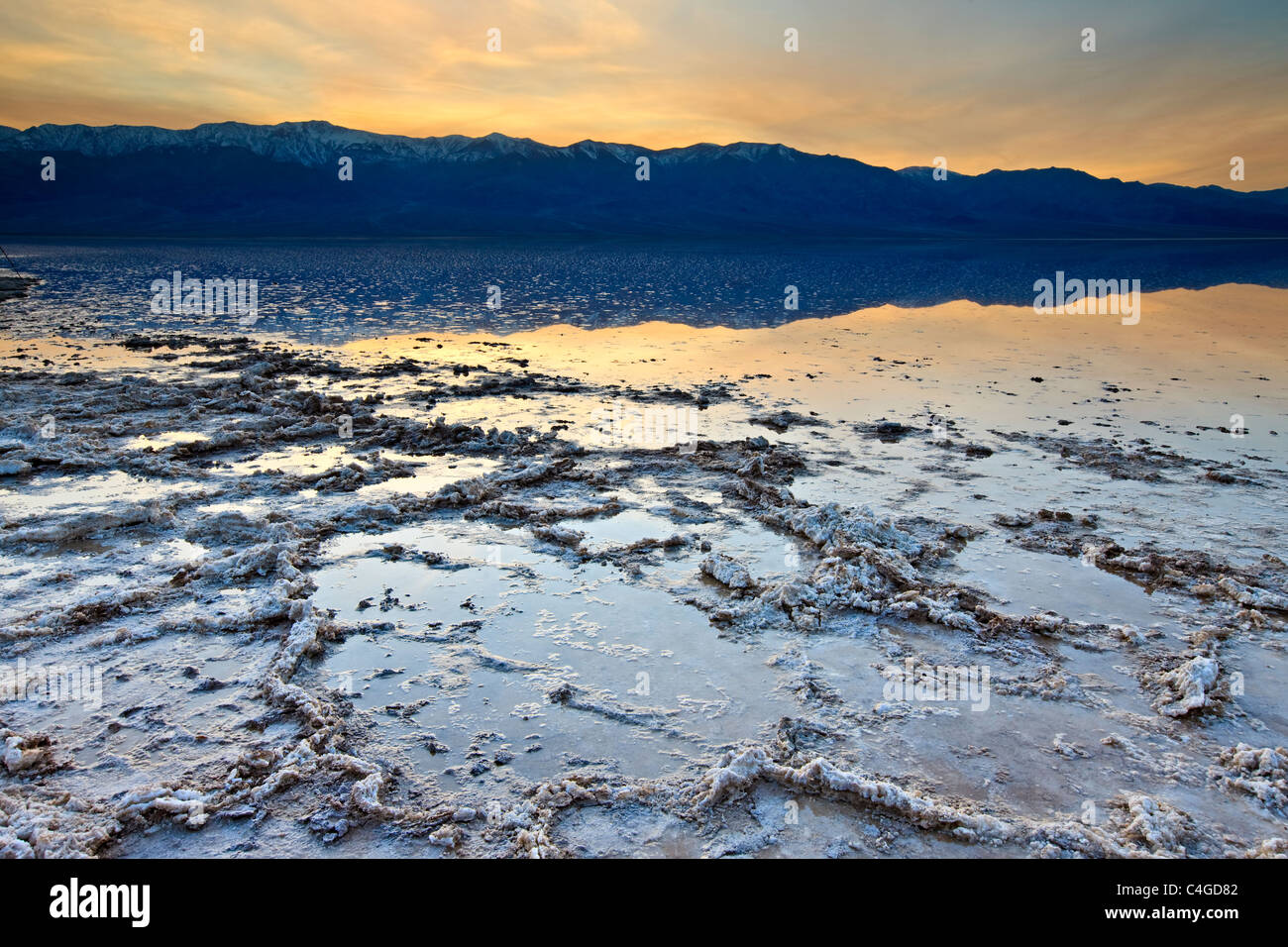 After heavy rain, water filled Badwater Basin, Badwater Basin, Death ...