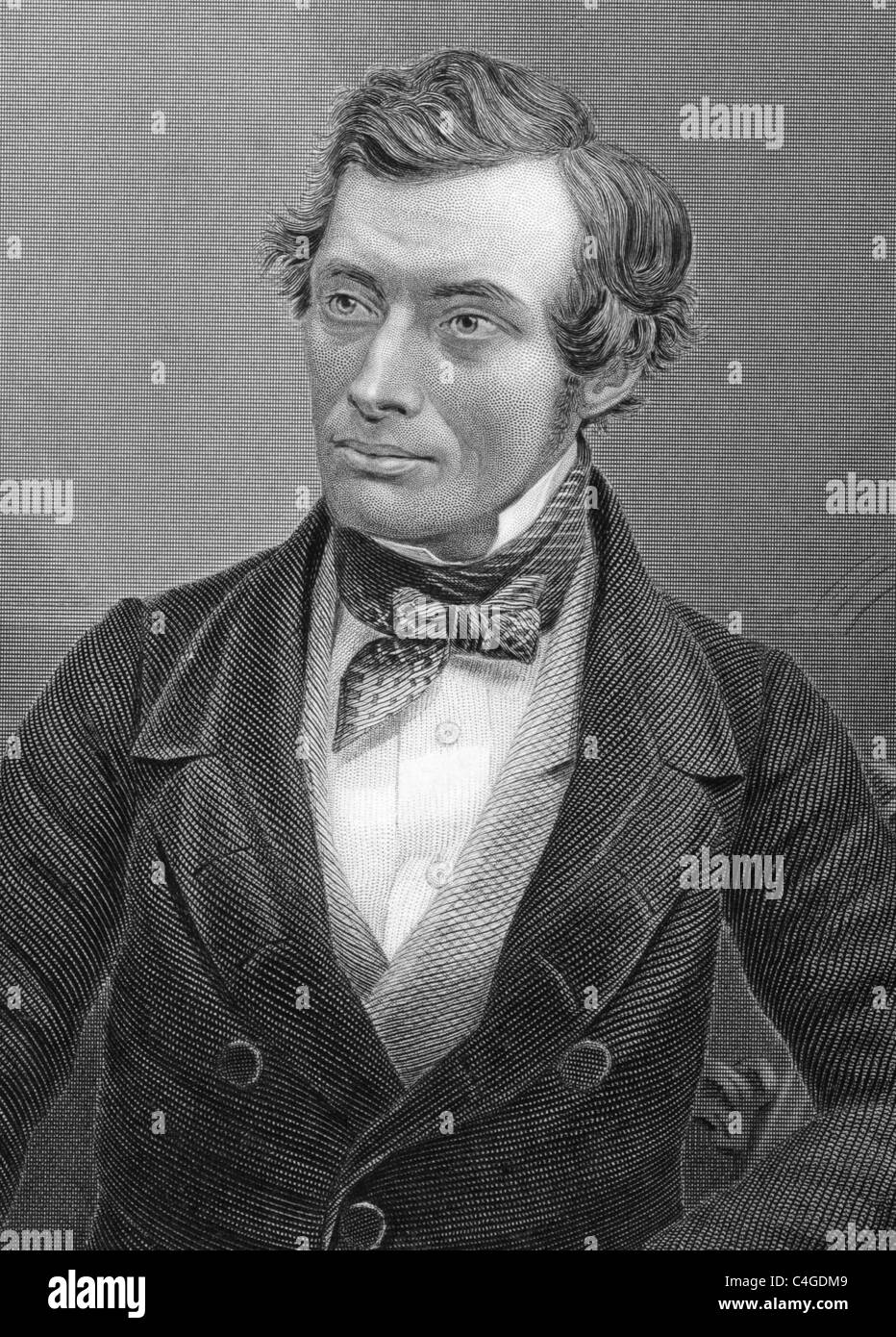 Thomas Graham (1805-1869) on engraving from 1800s. Scottish chemist ...