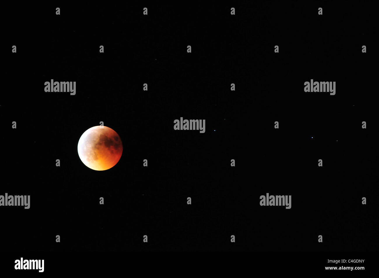 On June 15th 2011 a full moon eclipse was visible. Photographed in ...