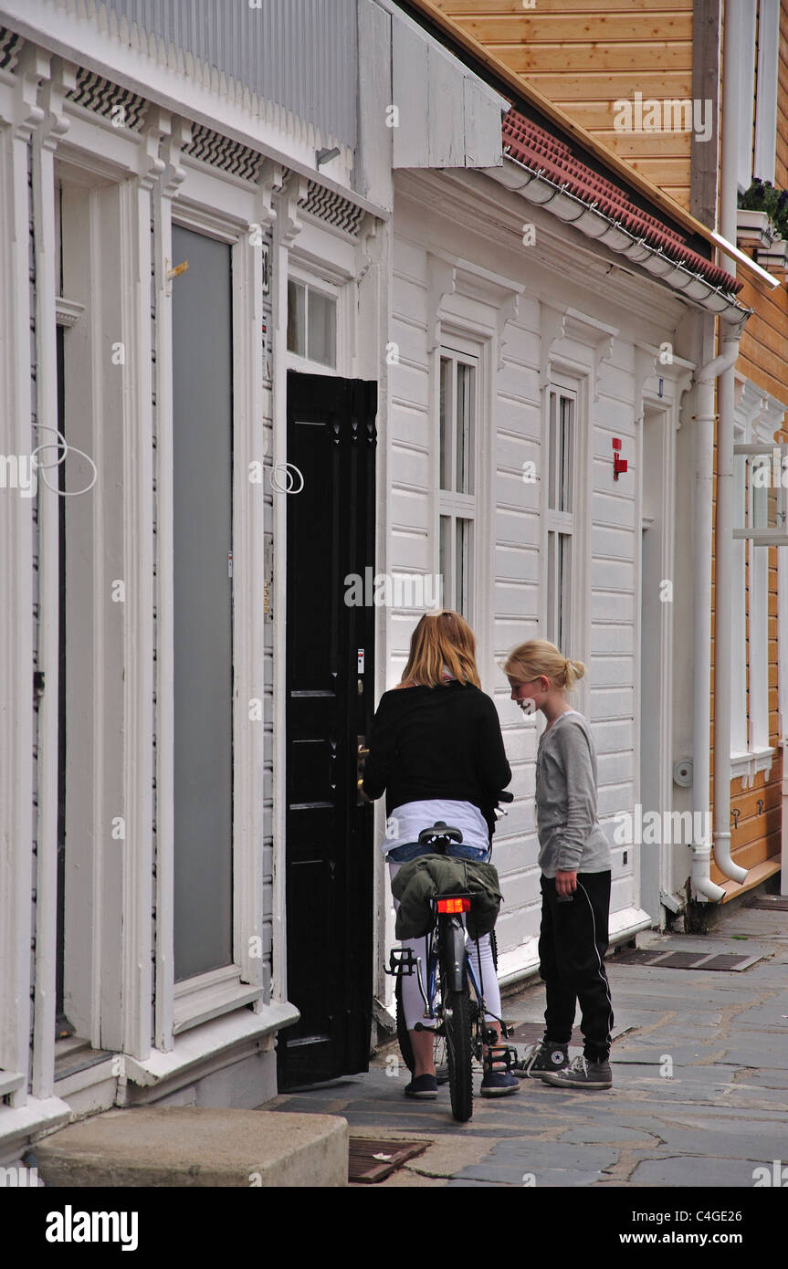Old wooden buildings in Old Town District / Posebyen, Kristiansand ...
