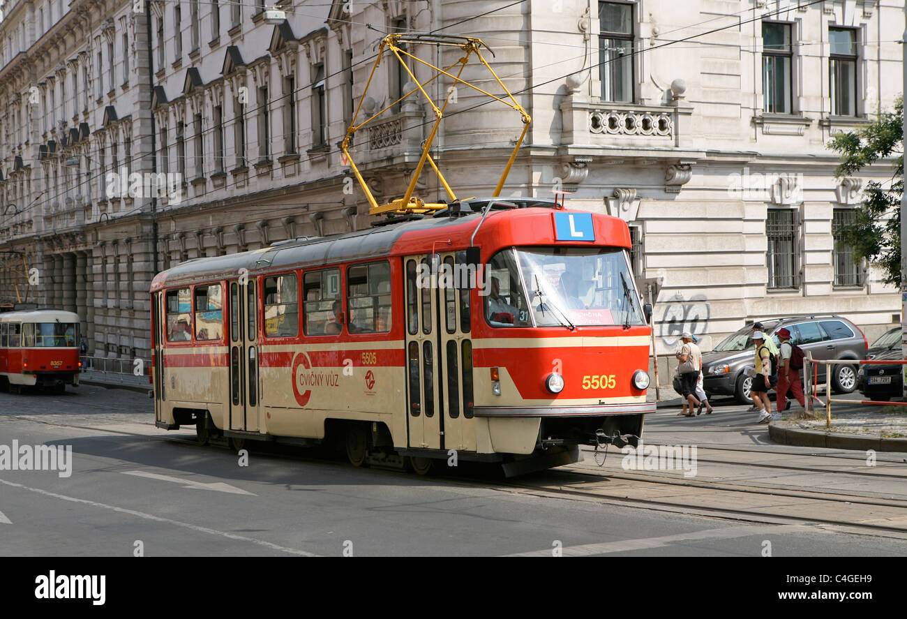 A tram in Prague, Czech Republic Stock Photo - Alamy