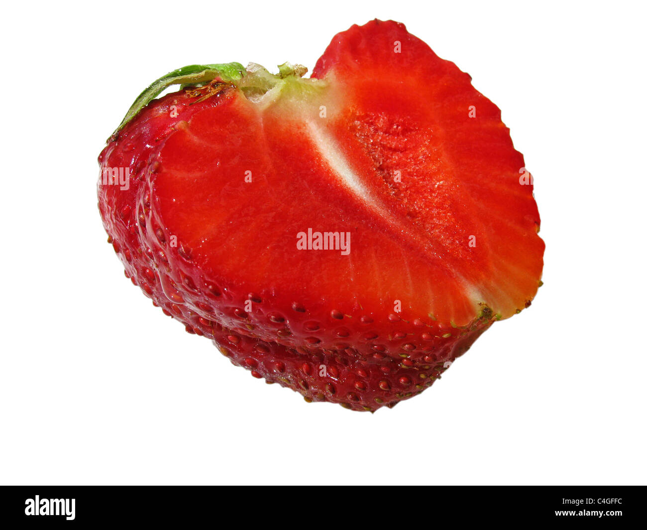 Strawberry half isolated on hi-res stock photography and images - Alamy