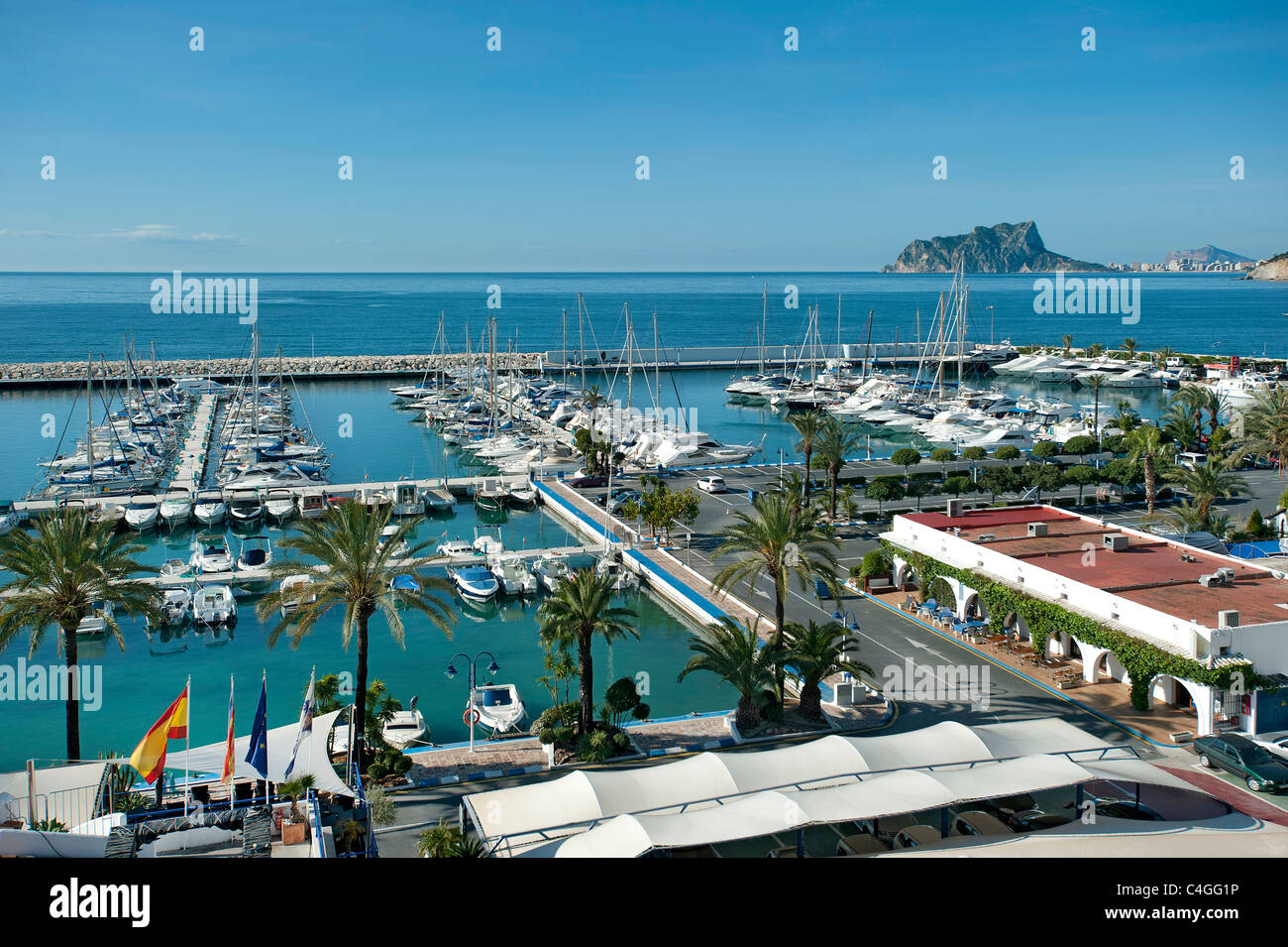 Overview of Harbour, Moraira, Costa Blanca, Spain Stock Photo - Alamy