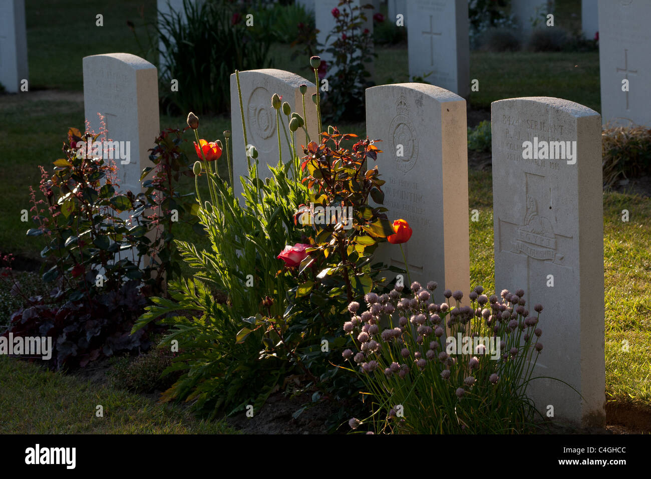 The Ramparts British war cemetery in Ypres in Belgium Stock Photo - Alamy
