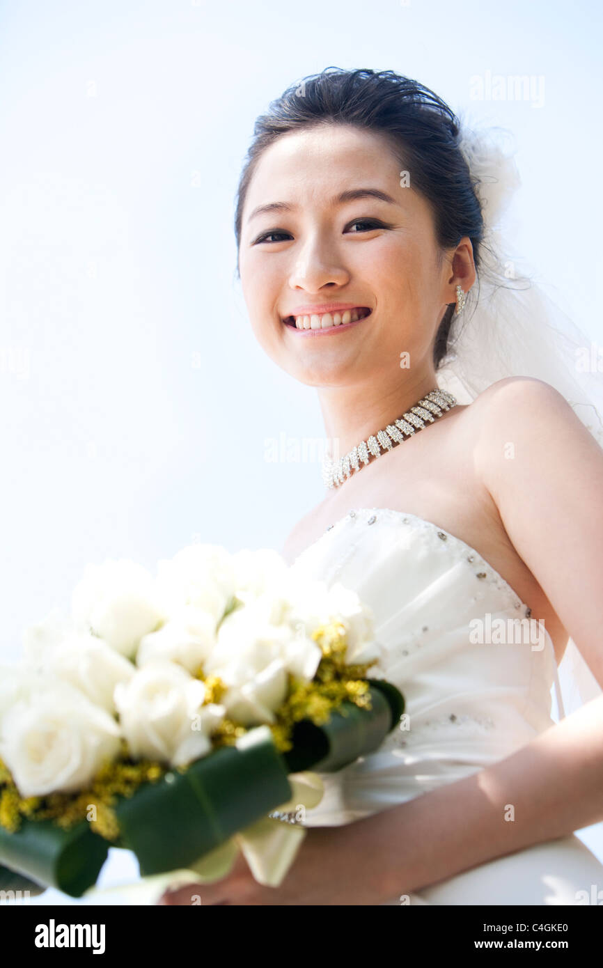 Portrait of a Happy Bride Stock Photo - Alamy