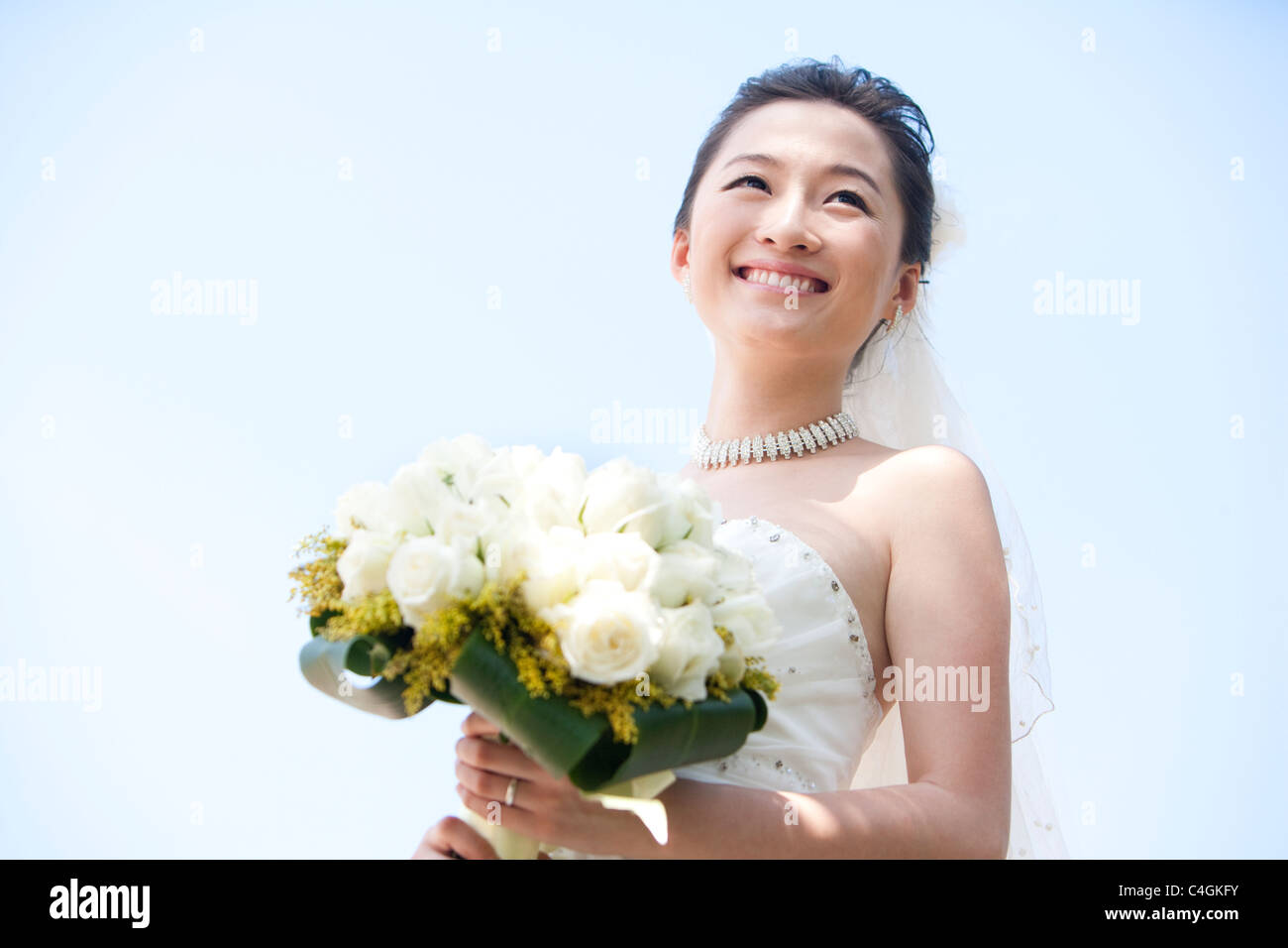 Portrait of a Happy Bride Stock Photo - Alamy