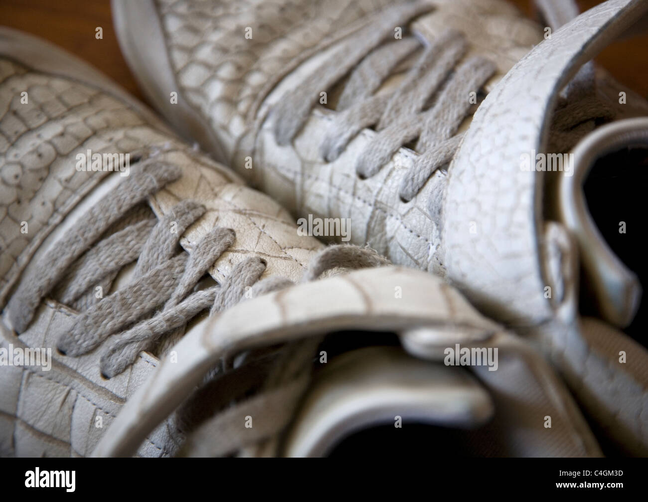 Mens trainers laced up Stock Photo - Alamy