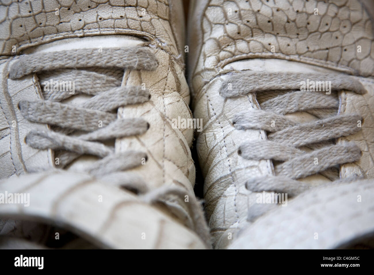 Mens trainers laced up Stock Photo - Alamy