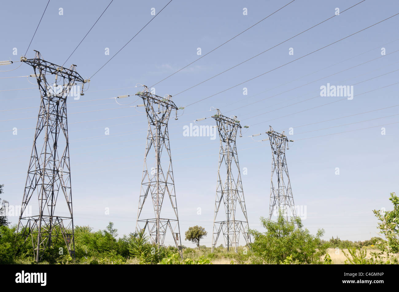 electric pylons in the countryside Stock Photo - Alamy