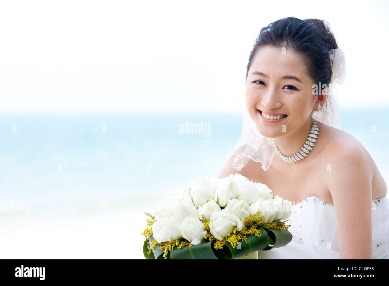 Portrait of a Happy Bride Stock Photo - Alamy