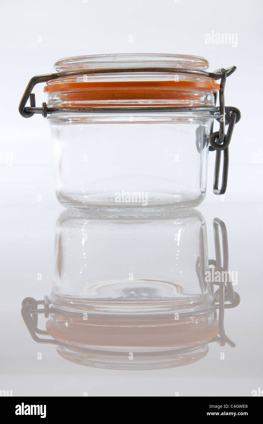 empty glass jar for storage Stock Photo - Alamy