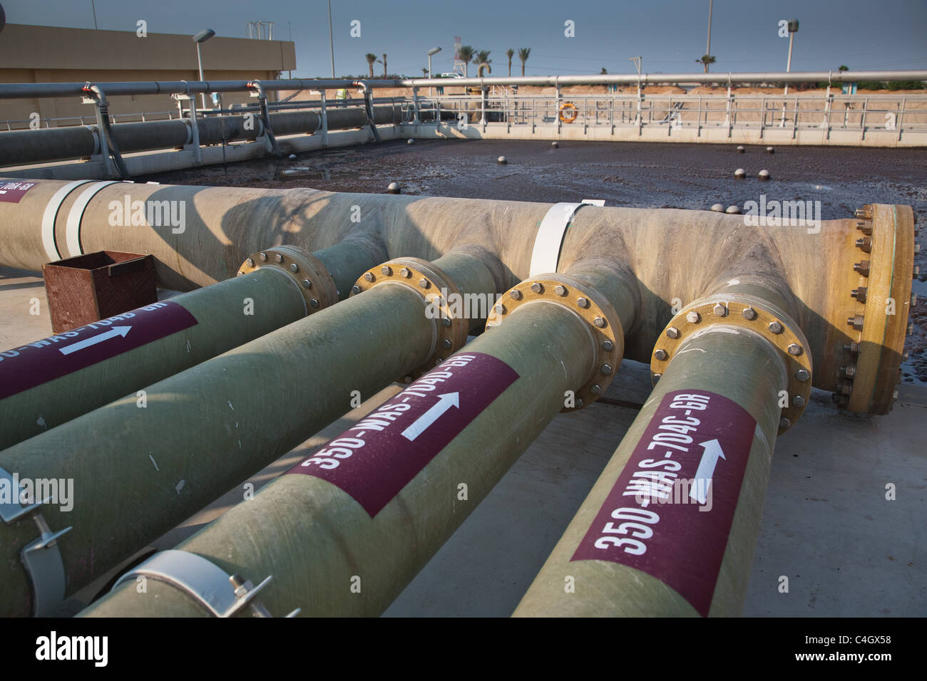 Water sewerage treatment plant abu dhabi uae Stock Photo - Alamy
