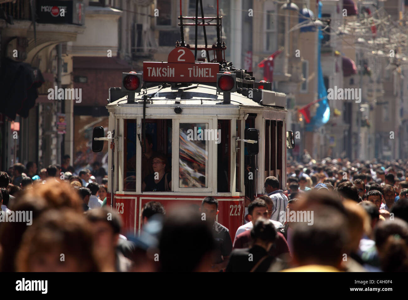 Old tram on Istiklal Caddesi Street in Istanbul, Turkey Stock Photo - Alamy