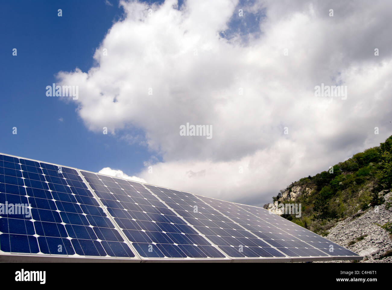 Shining Sun and Solar Panels Stock Photo - Alamy