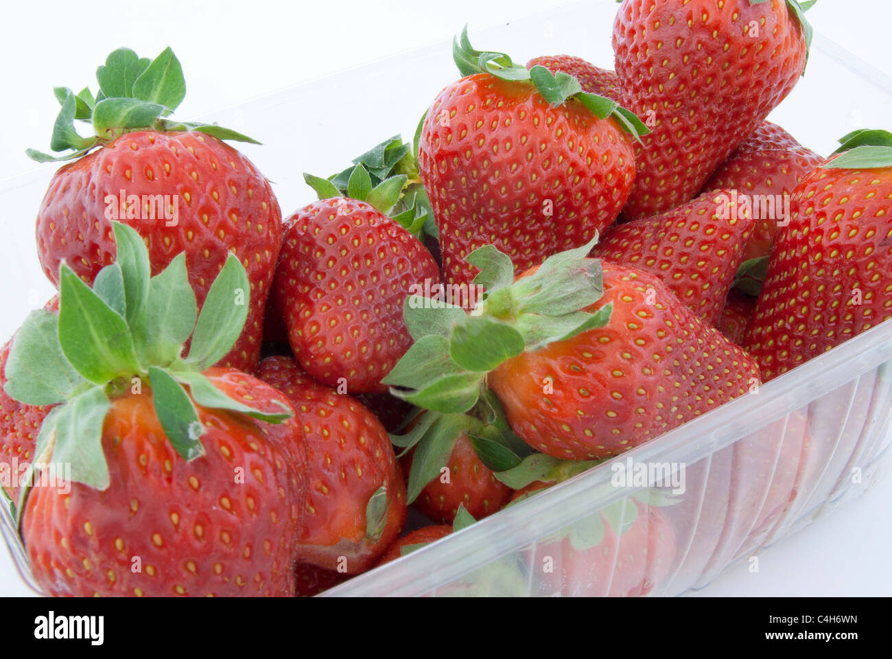 Basket of farm fresh strawberries isolated on white background Stock ...