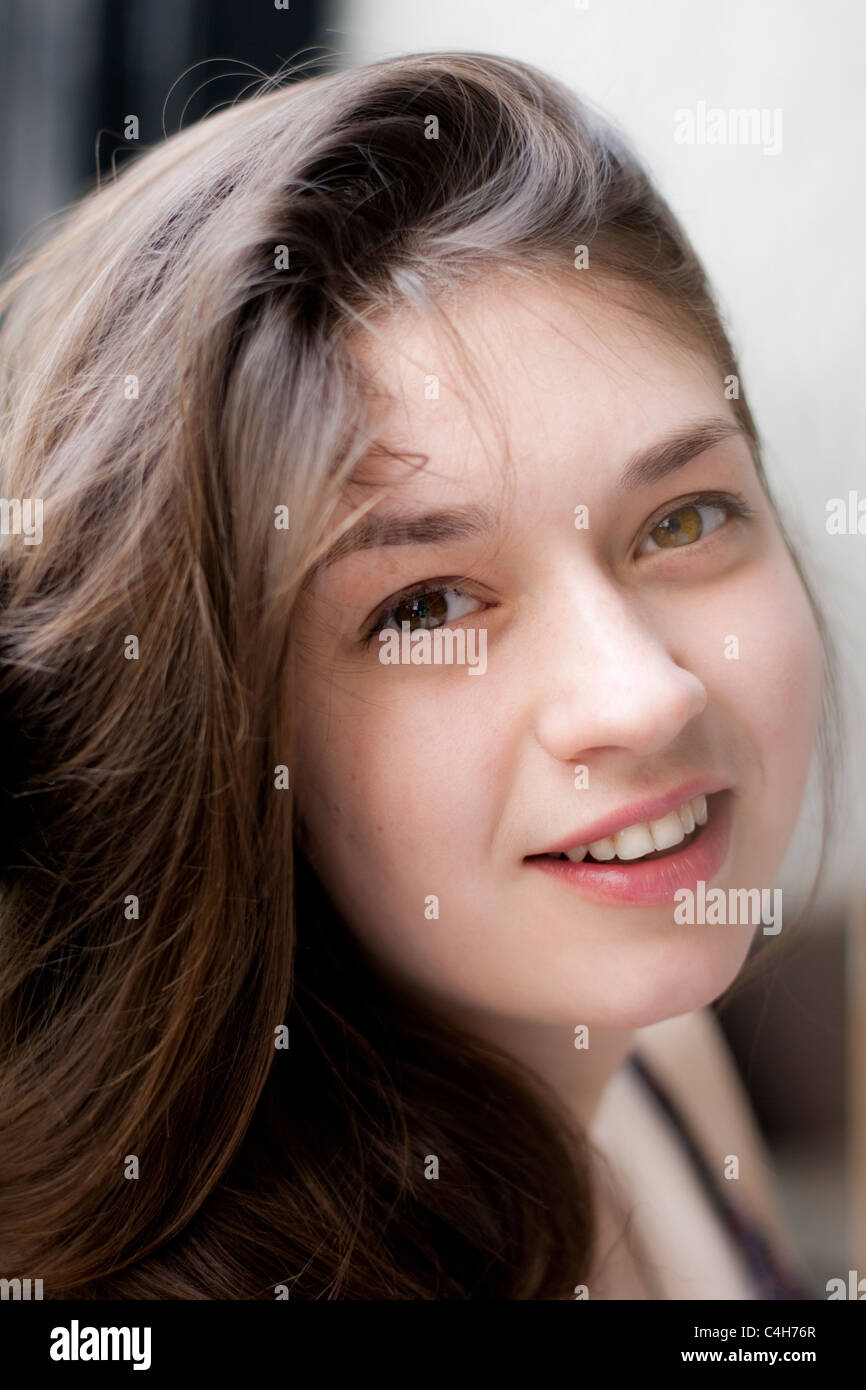Headshot portrait of a smiley woman in her twenties, London, England ...