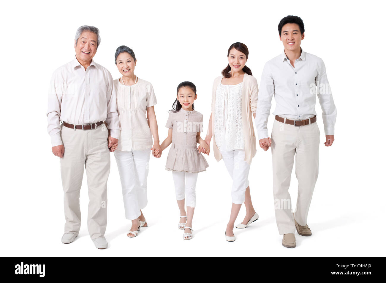 Happy Multi-Generational Family, Studio Shot Stock Photo - Alamy