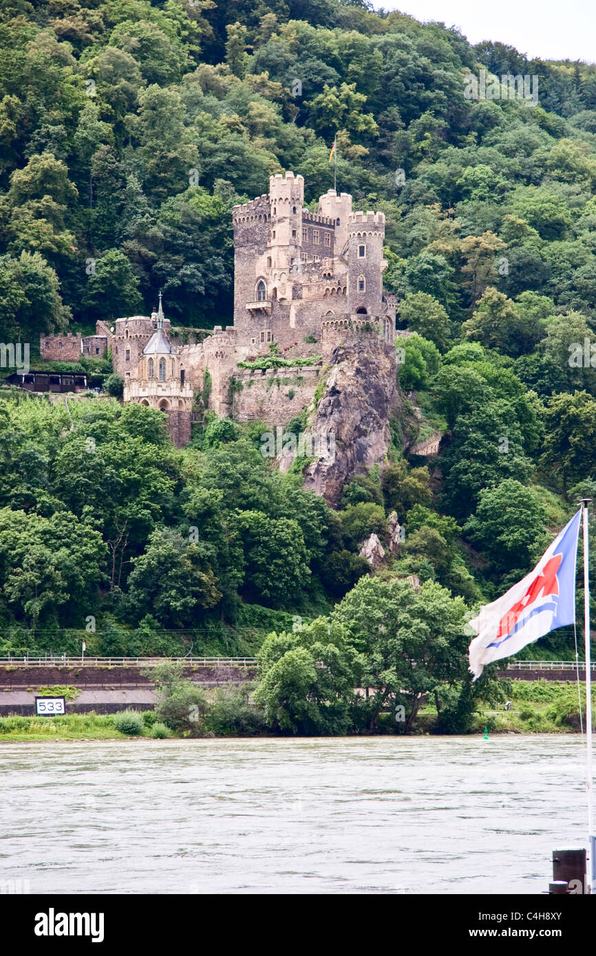Castle on the Rhine river, Germany Stock Photo - Alamy