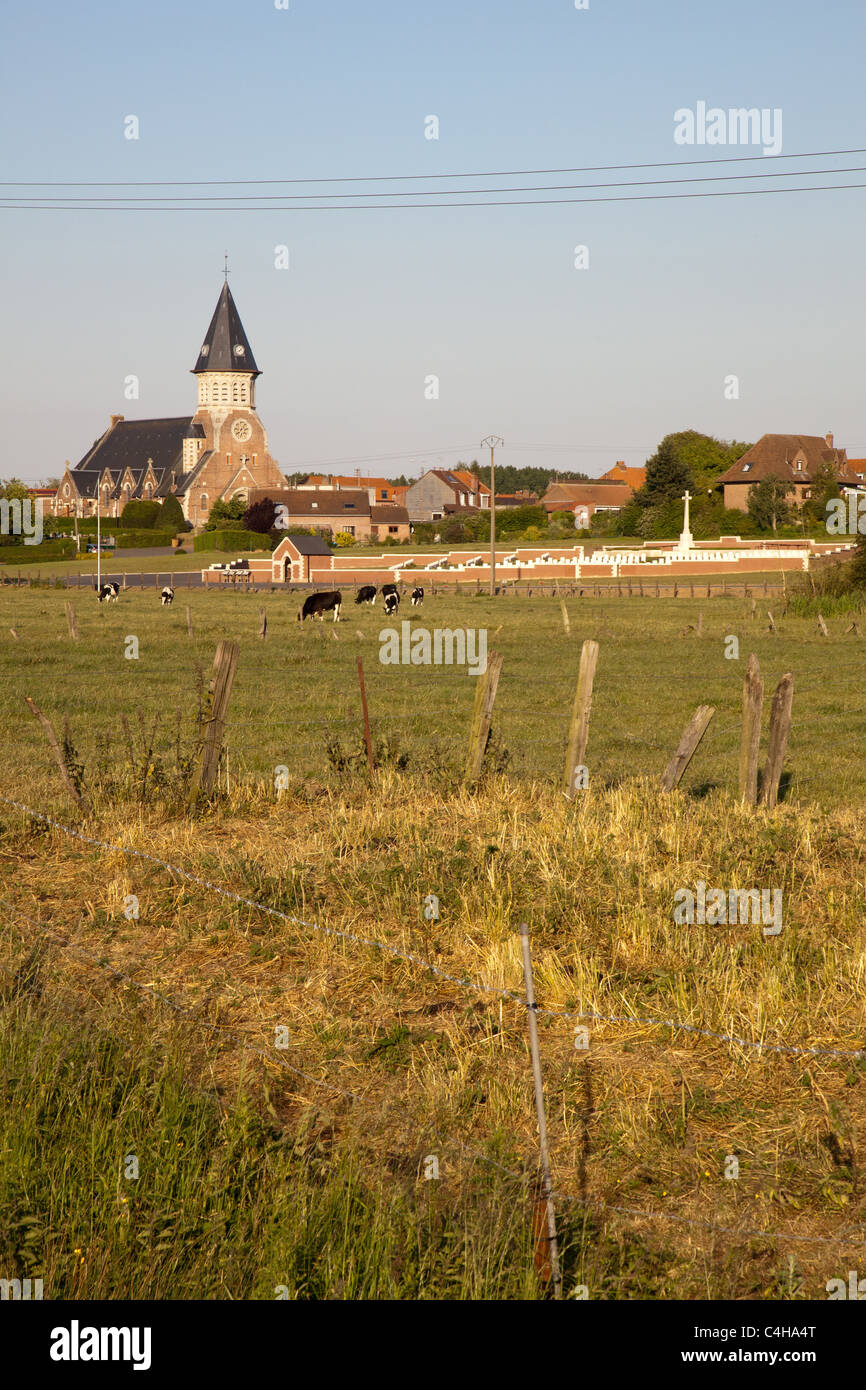 A view of the new Australian First World War cemetery and church at ...