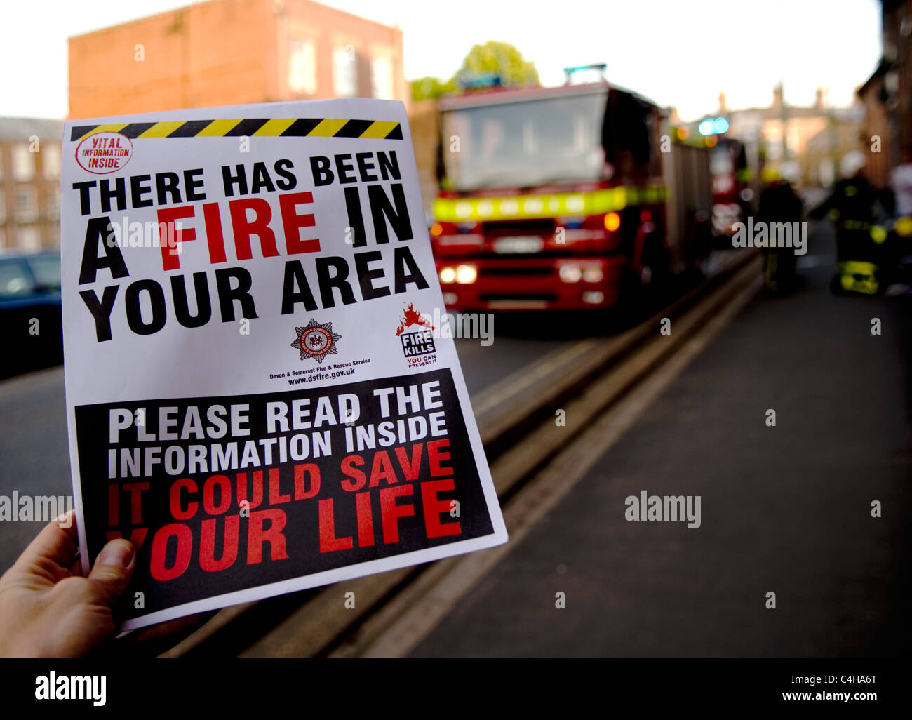 Fire-brigade information envelope with leaflets handed out by fire ...