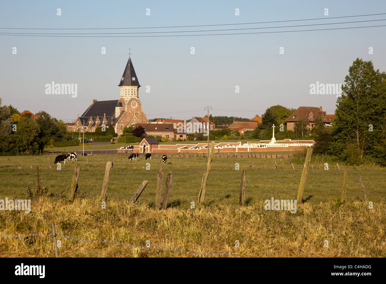 A view of the new Australian First World War cemetery and church at ...