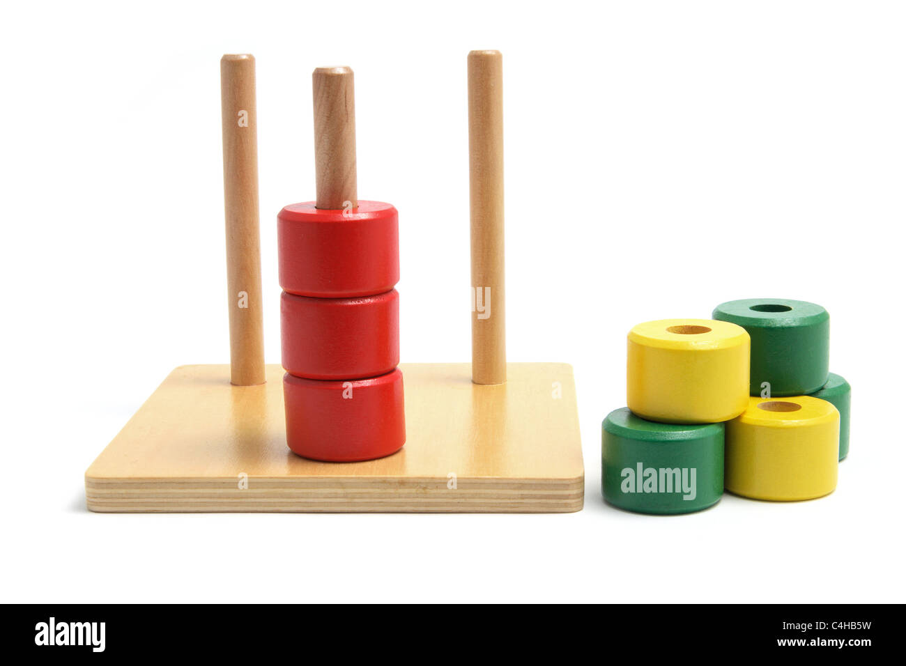 Wooden Stack And Sort Toy Stock Photo - Alamy