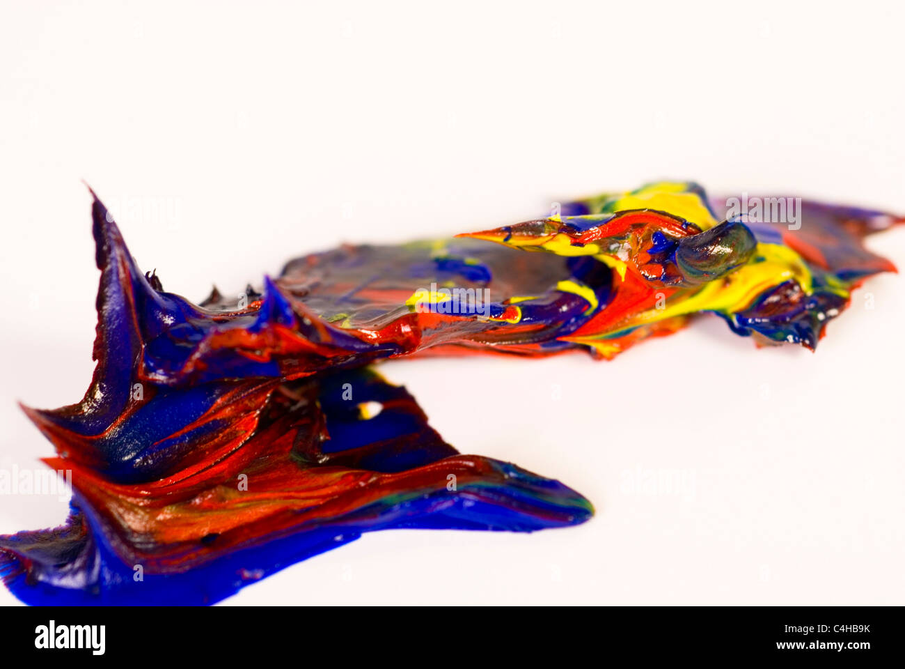 Multi-coloured paint splodge Stock Photo - Alamy