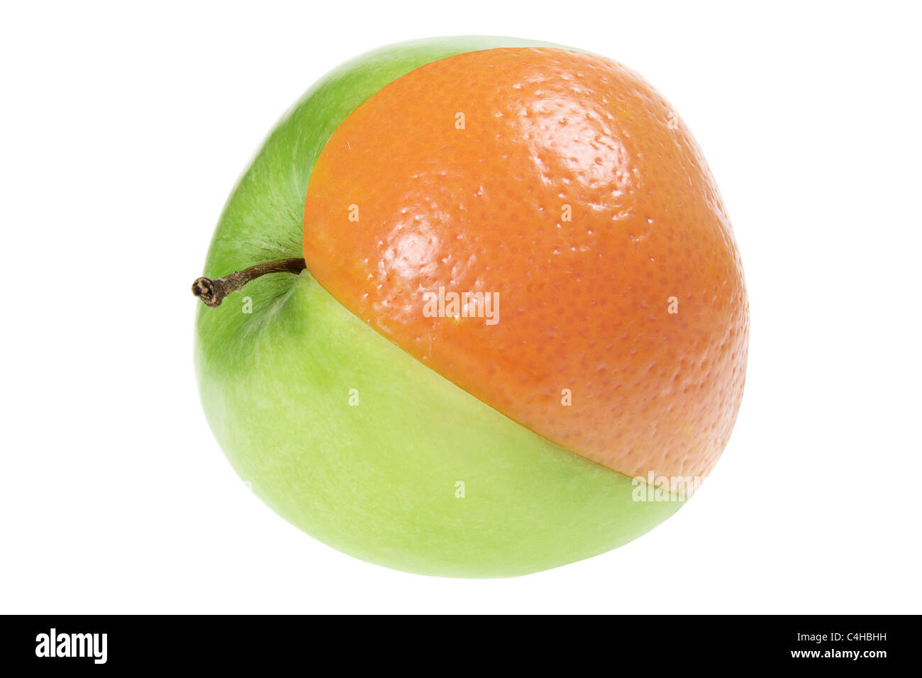 Cut Orange and Apple Stock Photo - Alamy