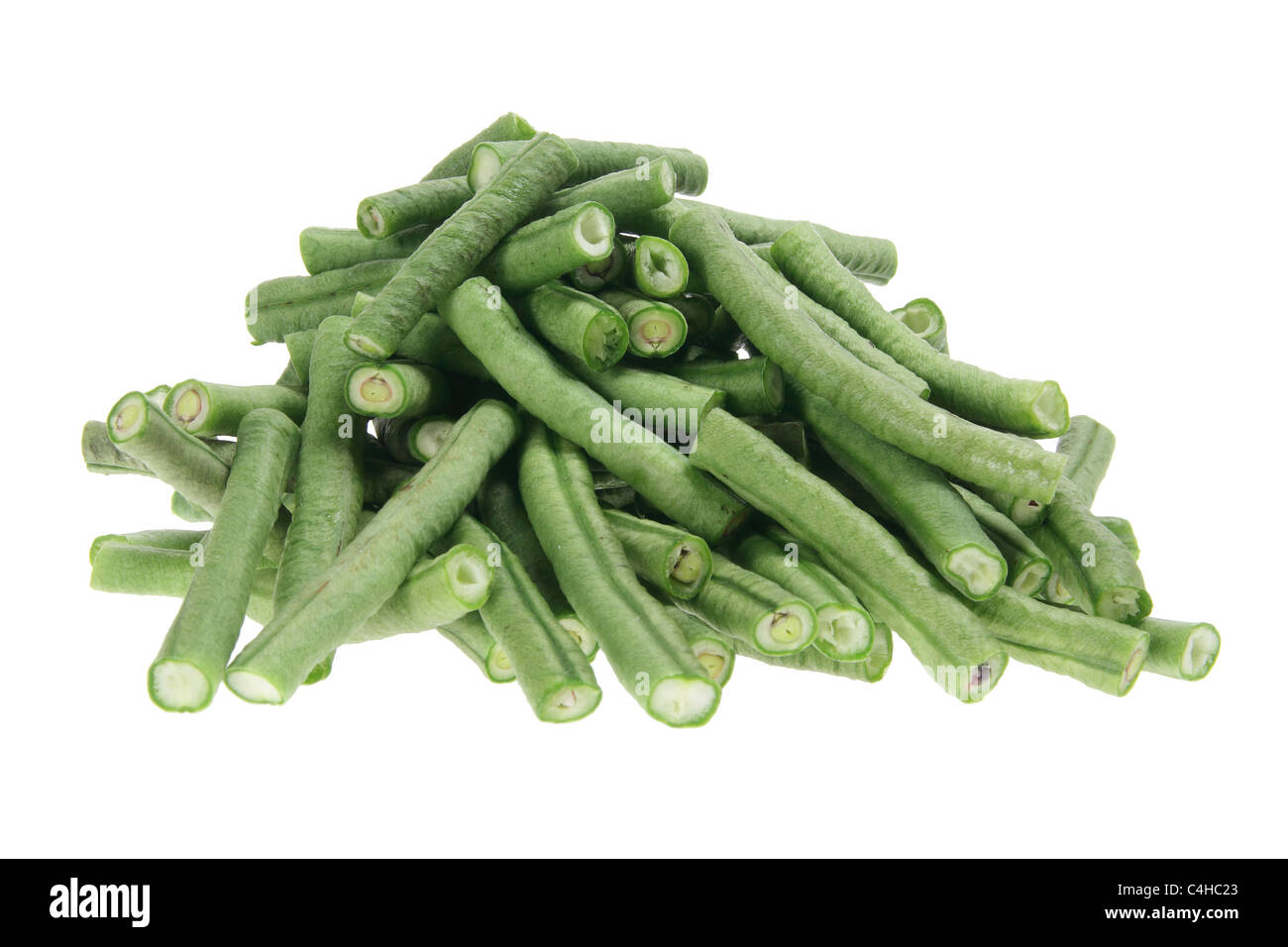 Pile of Cut Snake Beans Stock Photo - Alamy
