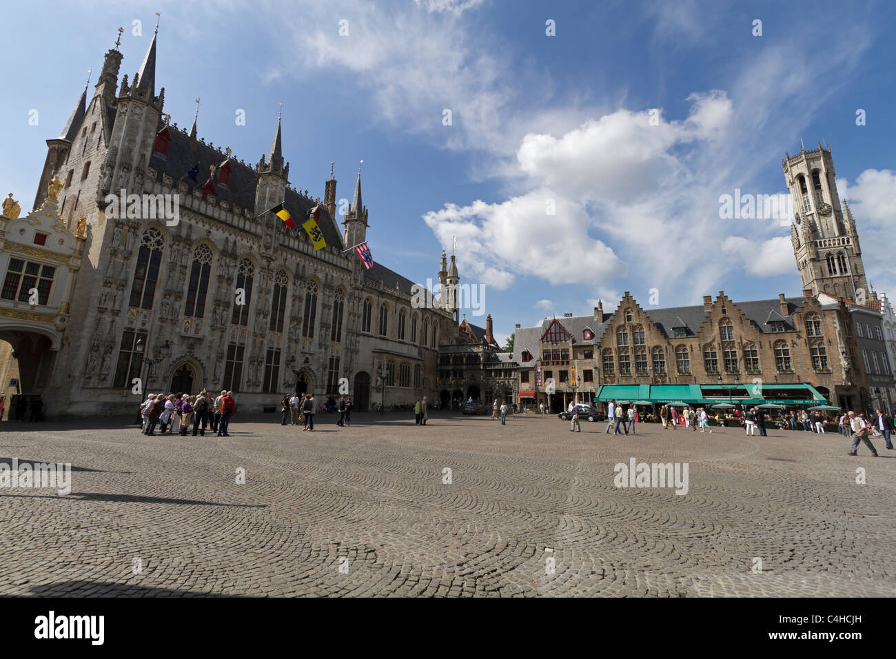 Burg Square, Bruges, Belgium. De Burg is the historic main centre of ...