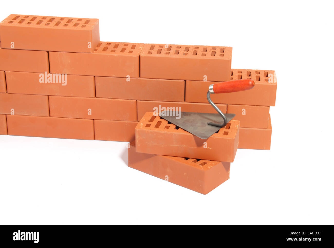 fragment of the wall from bricks, isolated on white Stock Photo - Alamy