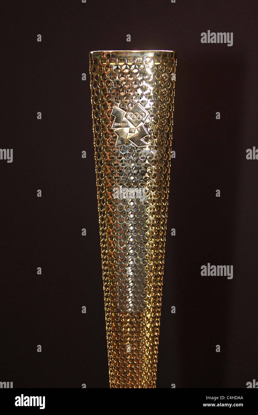 Close up of the top of the torch with the London 2012 logo. 2012 London ...