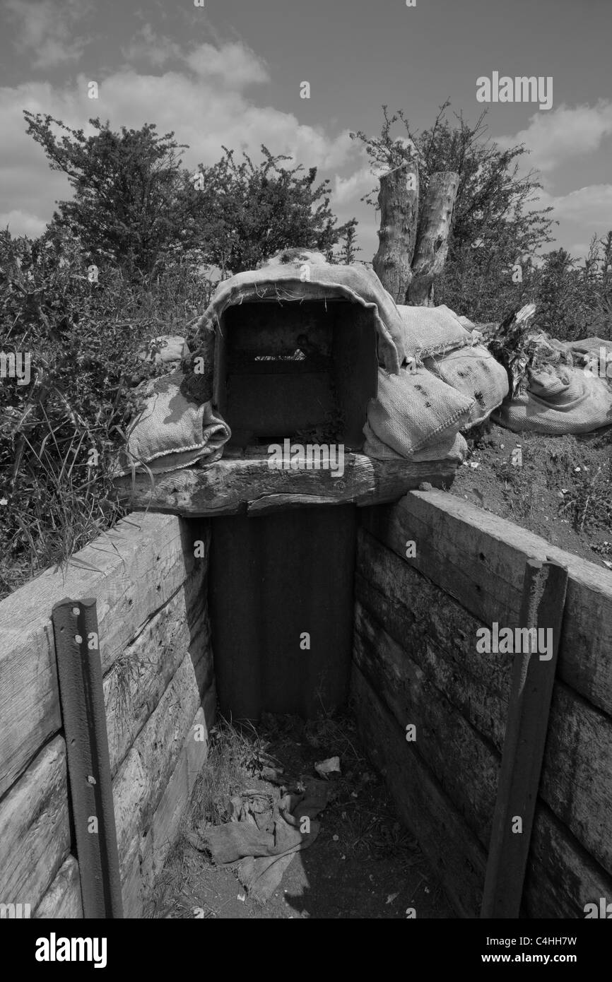 The remains of the battlefield, trenches and war materiel near the ...