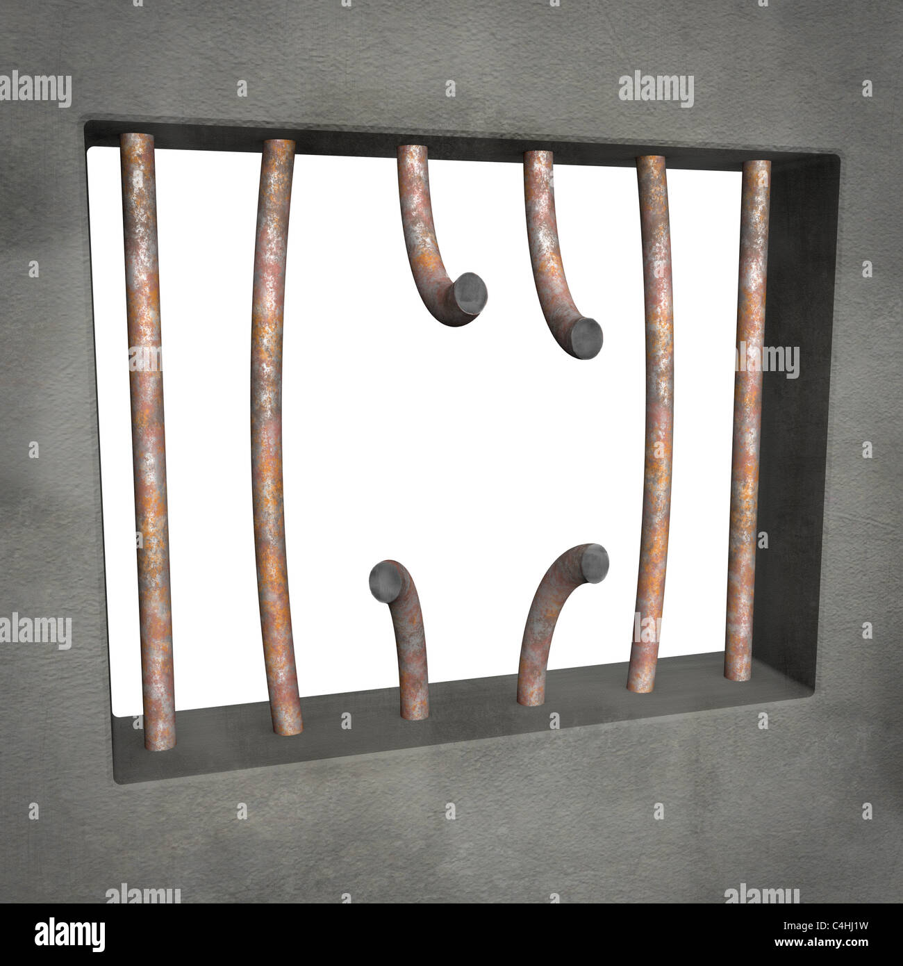 Broken prison window Stock Photo - Alamy