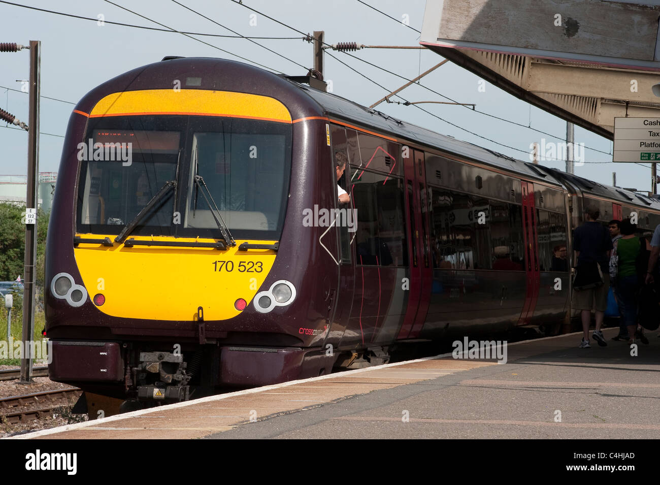 Class 170 turbostar train in Arriva Crosscountry trains livery at a ...