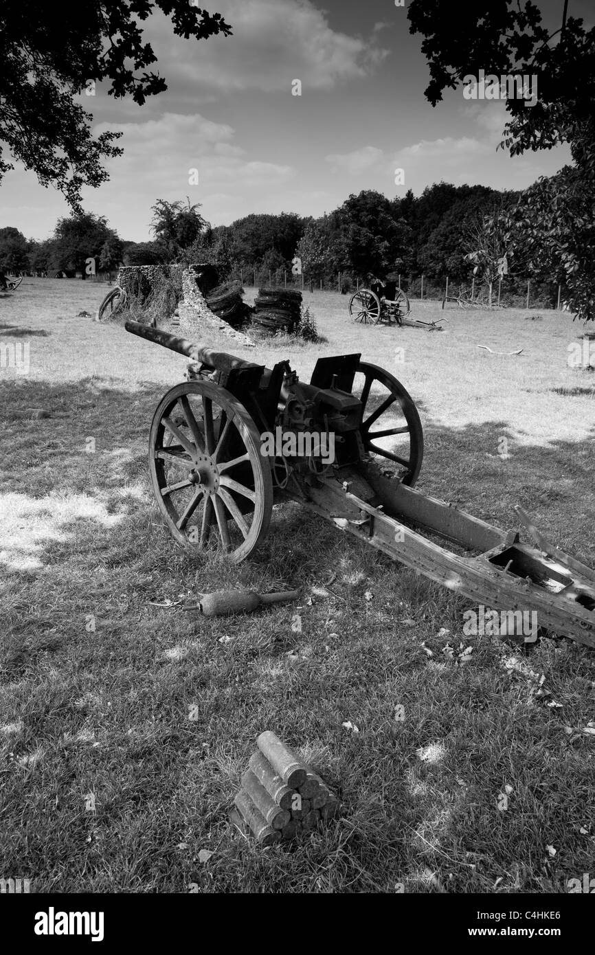 The remains of the battlefield, trenches and war materiel near the ...