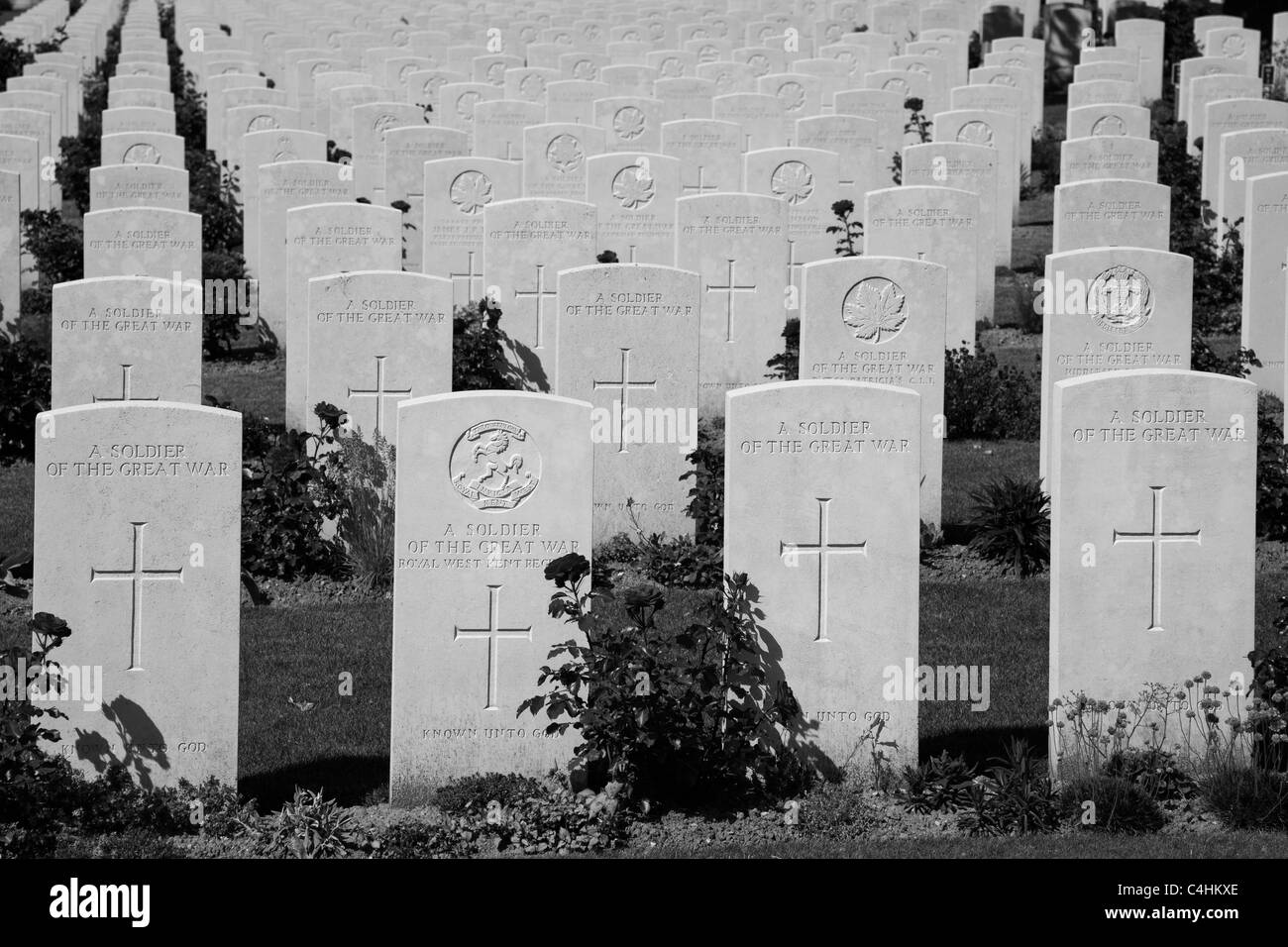 British war graves for unknown soldiers from the First World War Stock ...