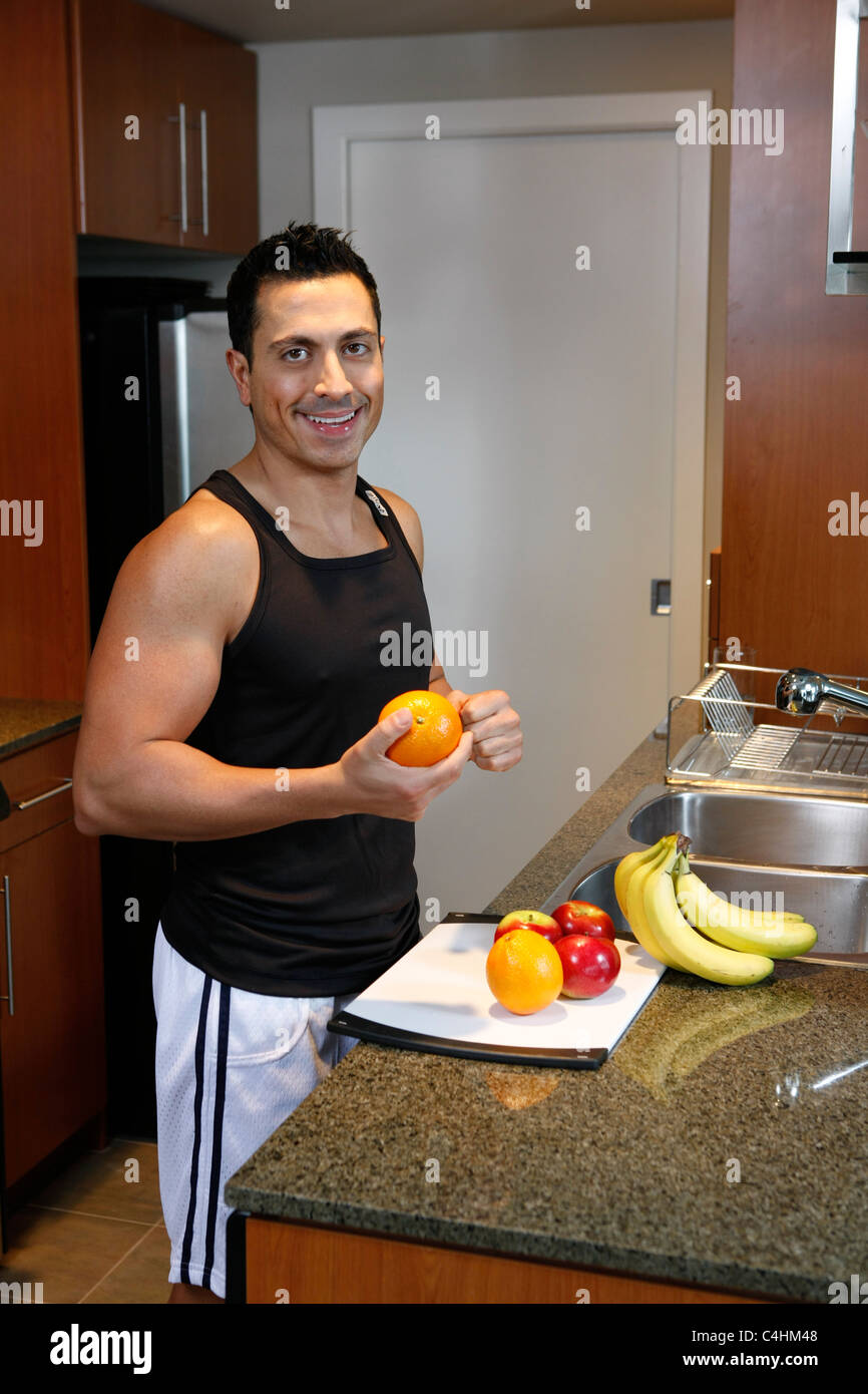 man eating healthy Stock Photo - Alamy