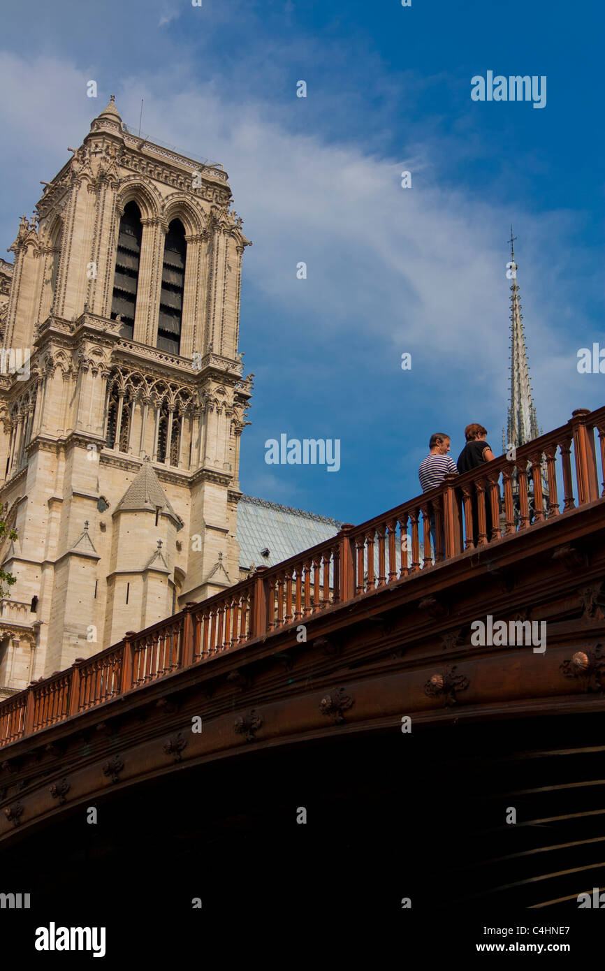Notre Dame cathedral and bridge Stock Photo - Alamy