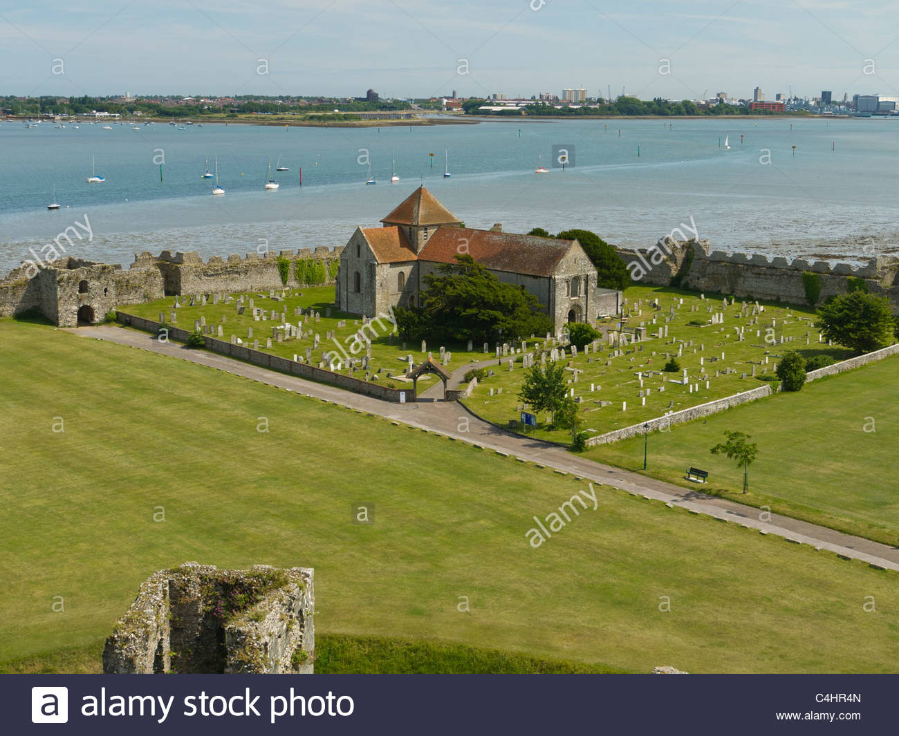 Portchester Castle From Tower Stock Photos & Portchester Castle From ...