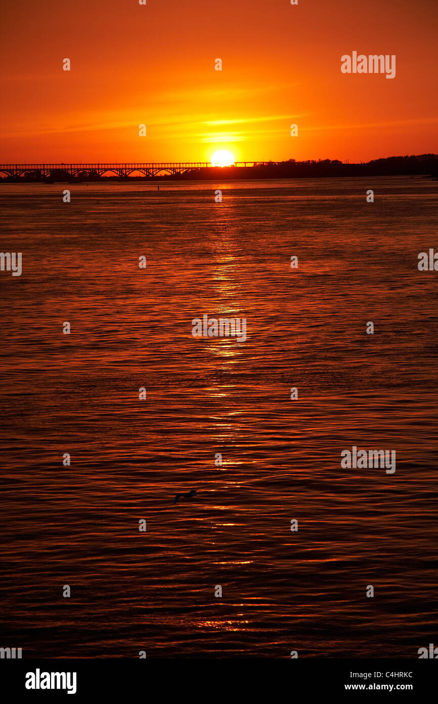 Evening vertical landscape with marvelous sunset over river Stock Photo ...