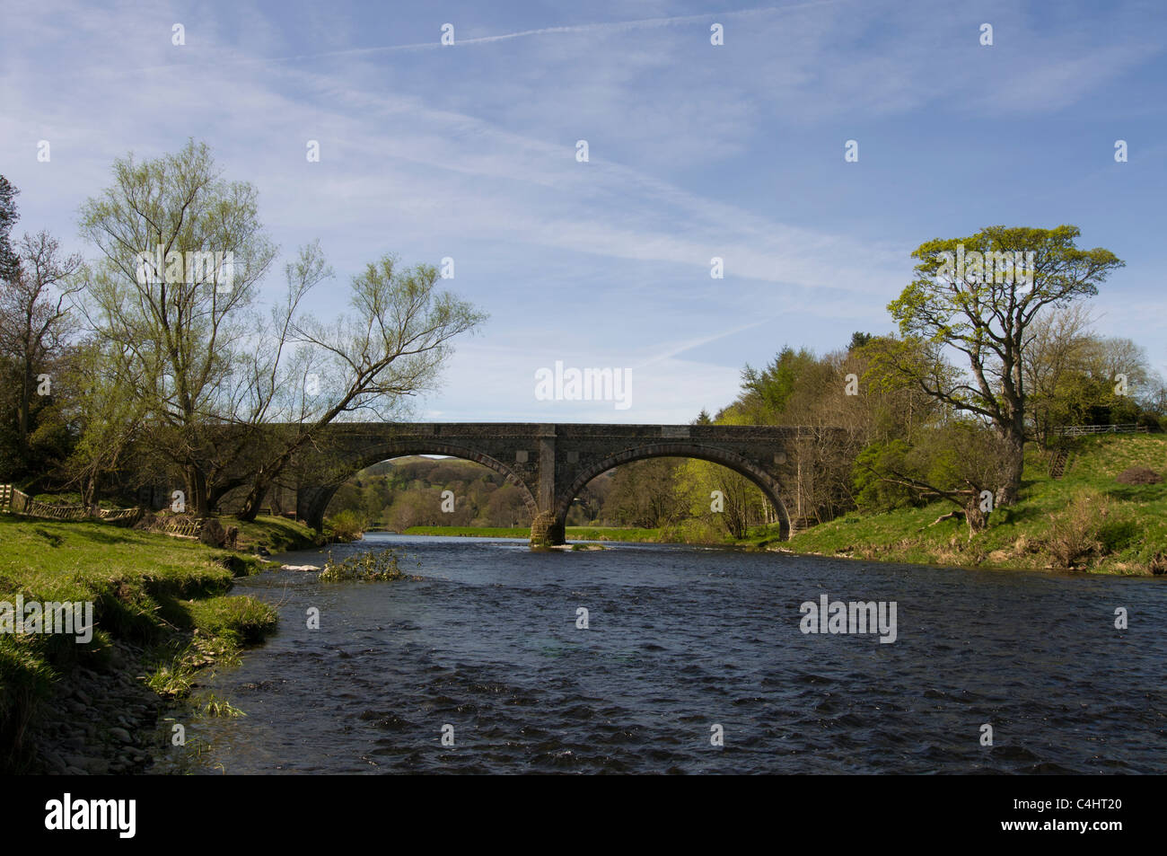 The Tweed bridge over the Tweed which was the old route of the A7 Stock ...