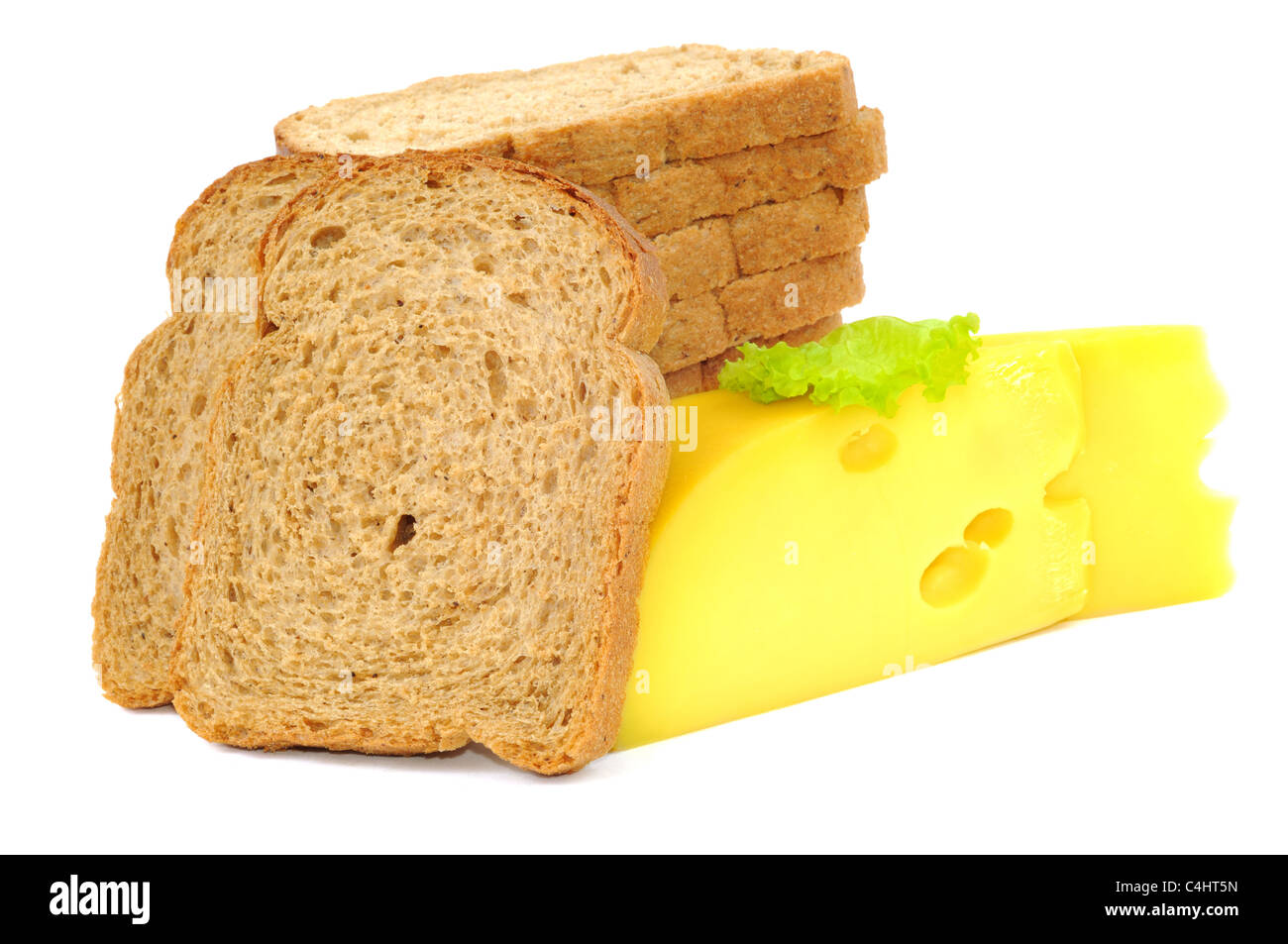 Fresh bread and cheese , isolated on white background Stock Photo - Alamy
