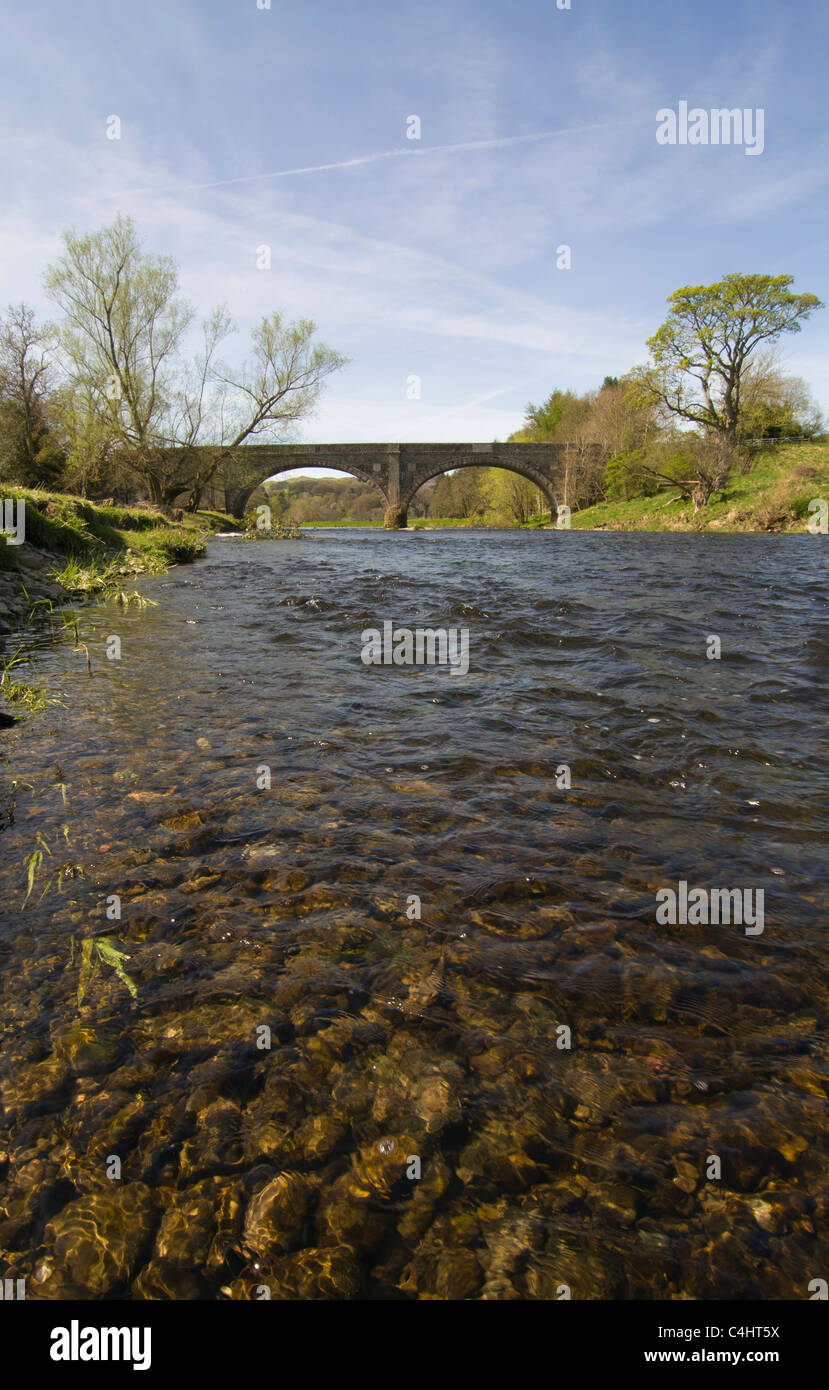 The Tweed bridge over the Tweed which was the old route of the A7 Stock ...