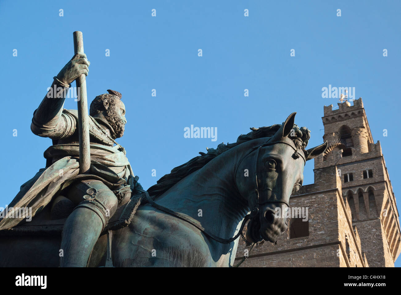 A bronze statue of Cosmo Medici, of the founder of the Medici family ...